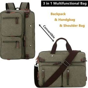 Boutique | Bags | Hp New Convertible Briefcase Backpack Green | Poshmark